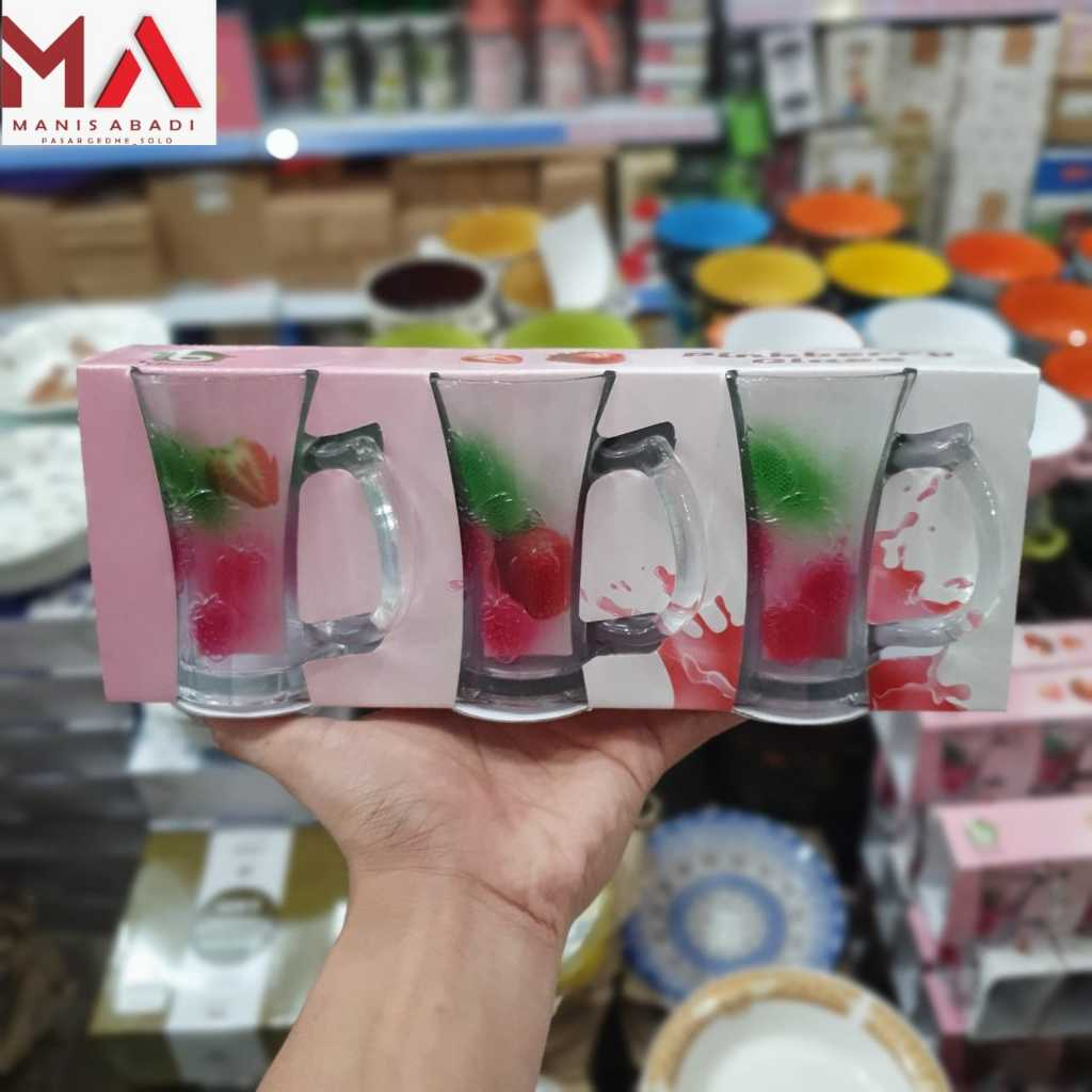 Glass Set 3 PC Pink Berry BBC/Mug Set | Shopee Malaysia