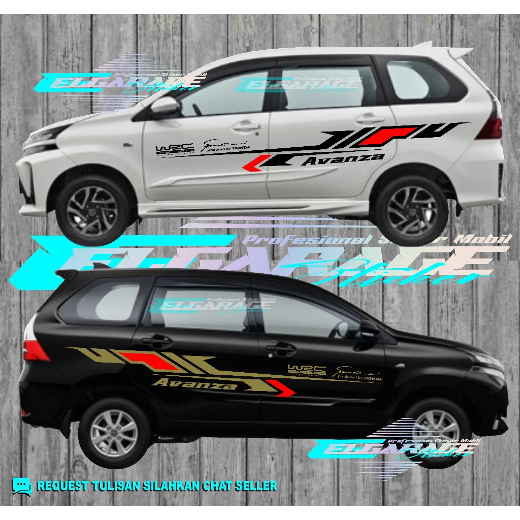 Toyota avanza car sticker cutting list body side right left toyota ...