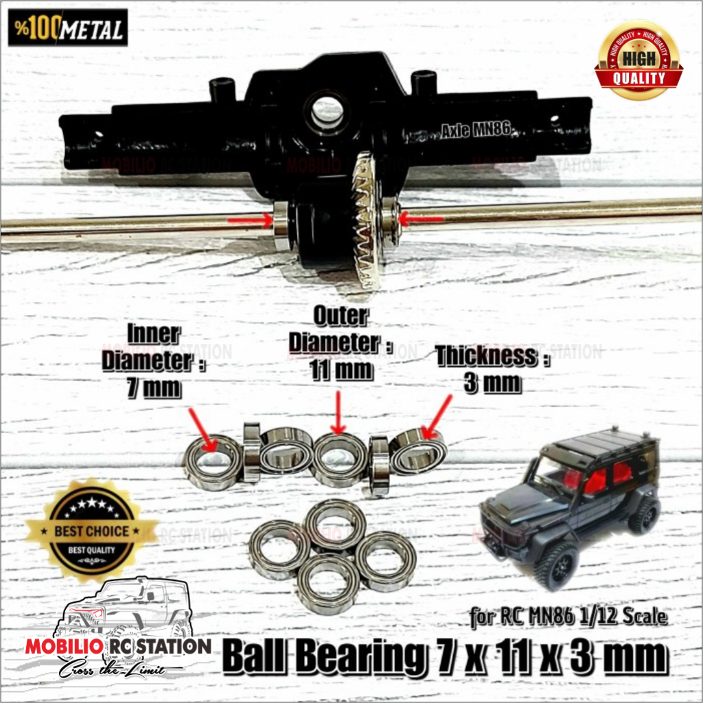 Rc Spare Part MN86 1/12 Scale Metal Ball Bearing Axle Axle 7x11x3 mm ...