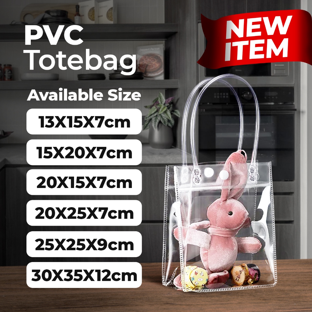 Pvc Mica bag Transparent Tote bag Goodie bag Hampers Premium Plain ...