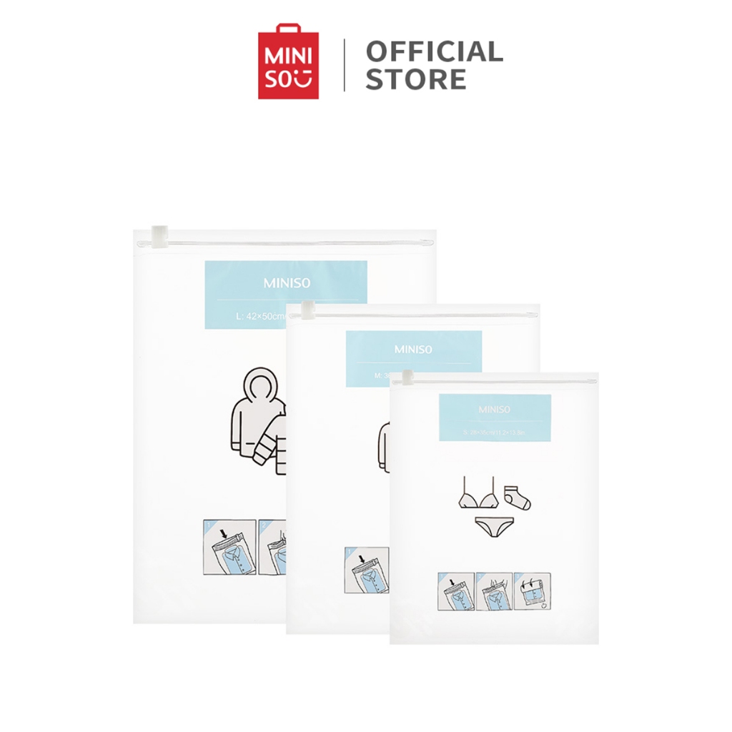 Miniso X Folding Plastic Vacuum Bag Plastic Vacuum Clothes 3Pcs Travel ...