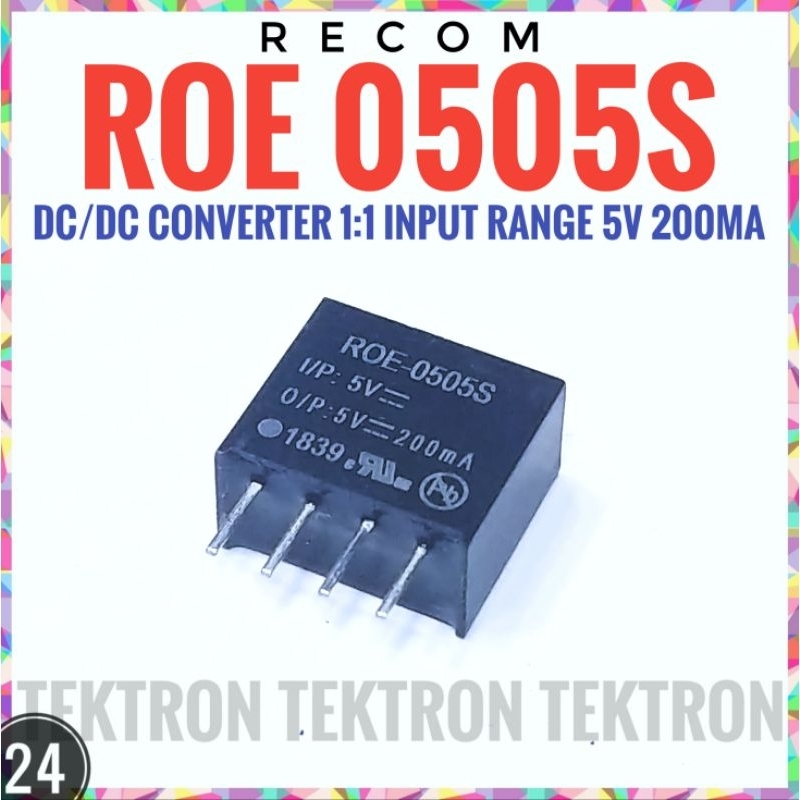 Recom ROE 0505S DC Converter Isolated Power Module 1W 1:1 Input Range 5V 200mA B0505s | Shopee ...