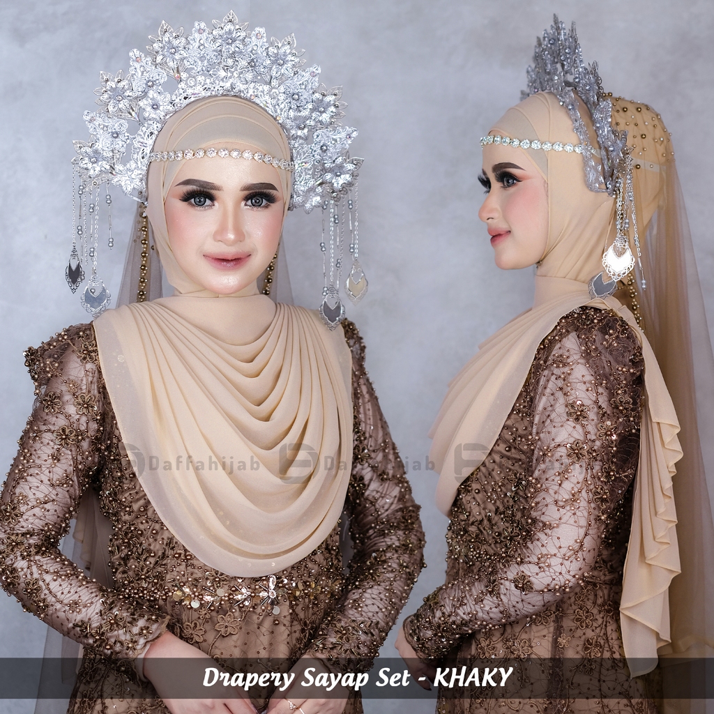 Grade B Drapery Wings instant hijab set malaysia by daffahijab | Shopee ...