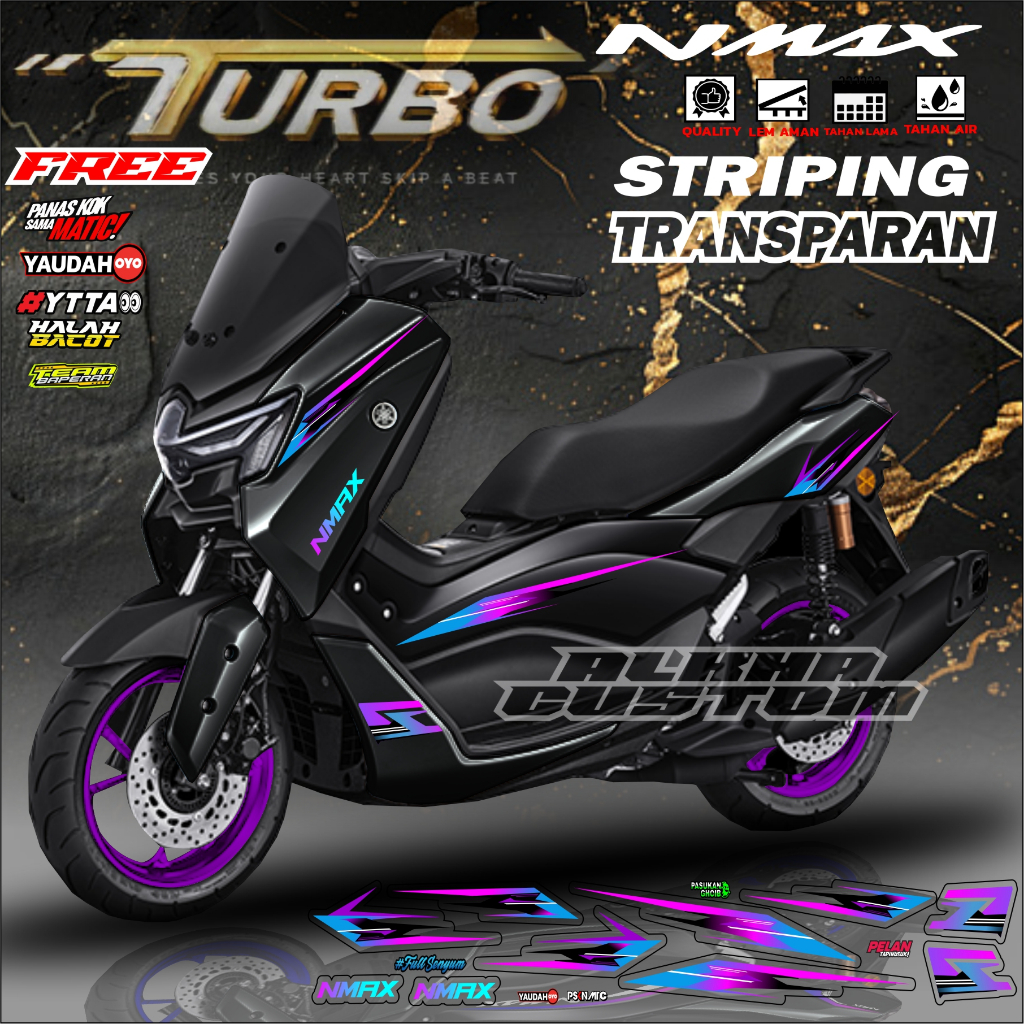 New NMAX STRIPING 155 NEO NMAX TURBO STICKERS CAN REQUEST COLORS ...