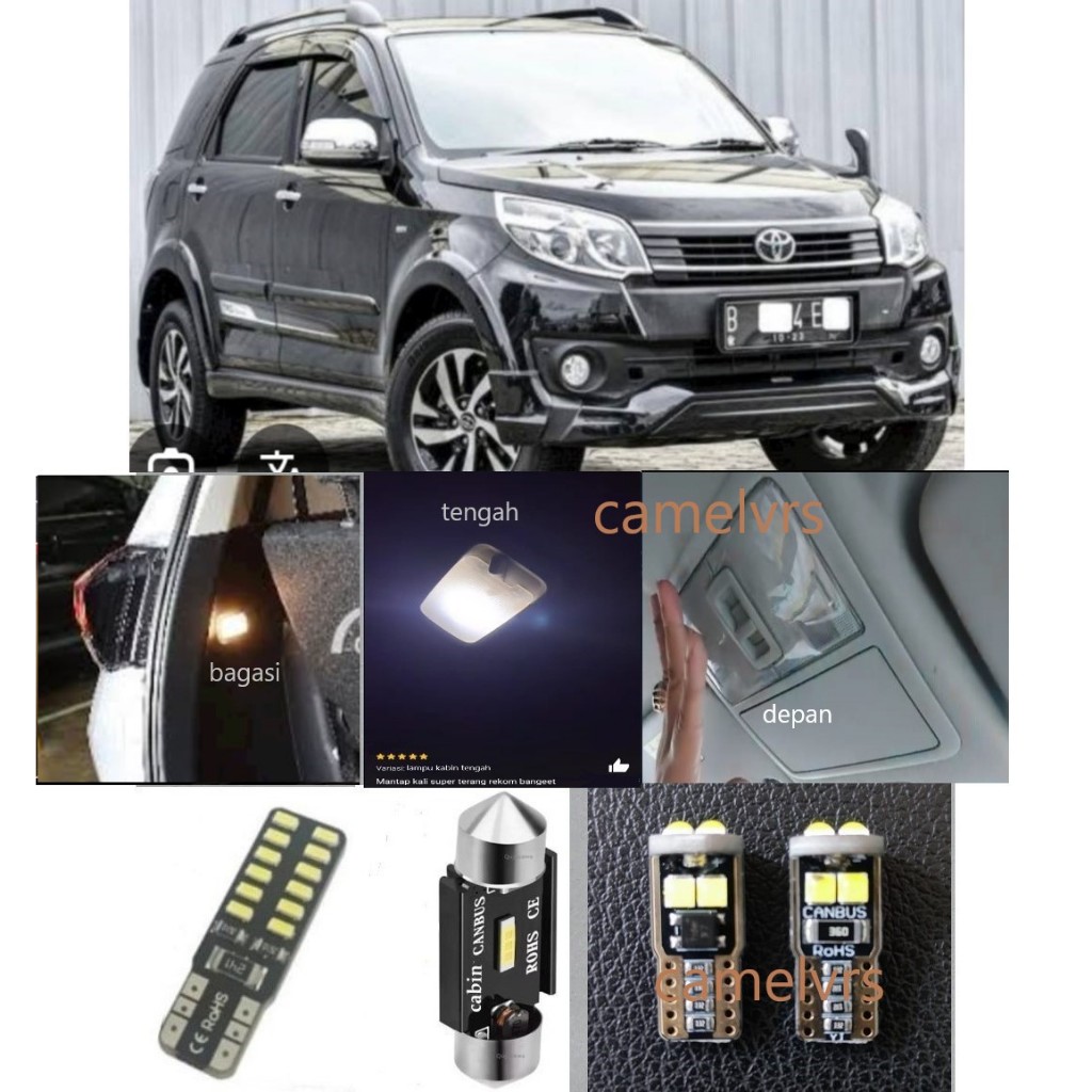 Toyota LED Rush Terios ceiling bulb, trunk center front cabin light ...