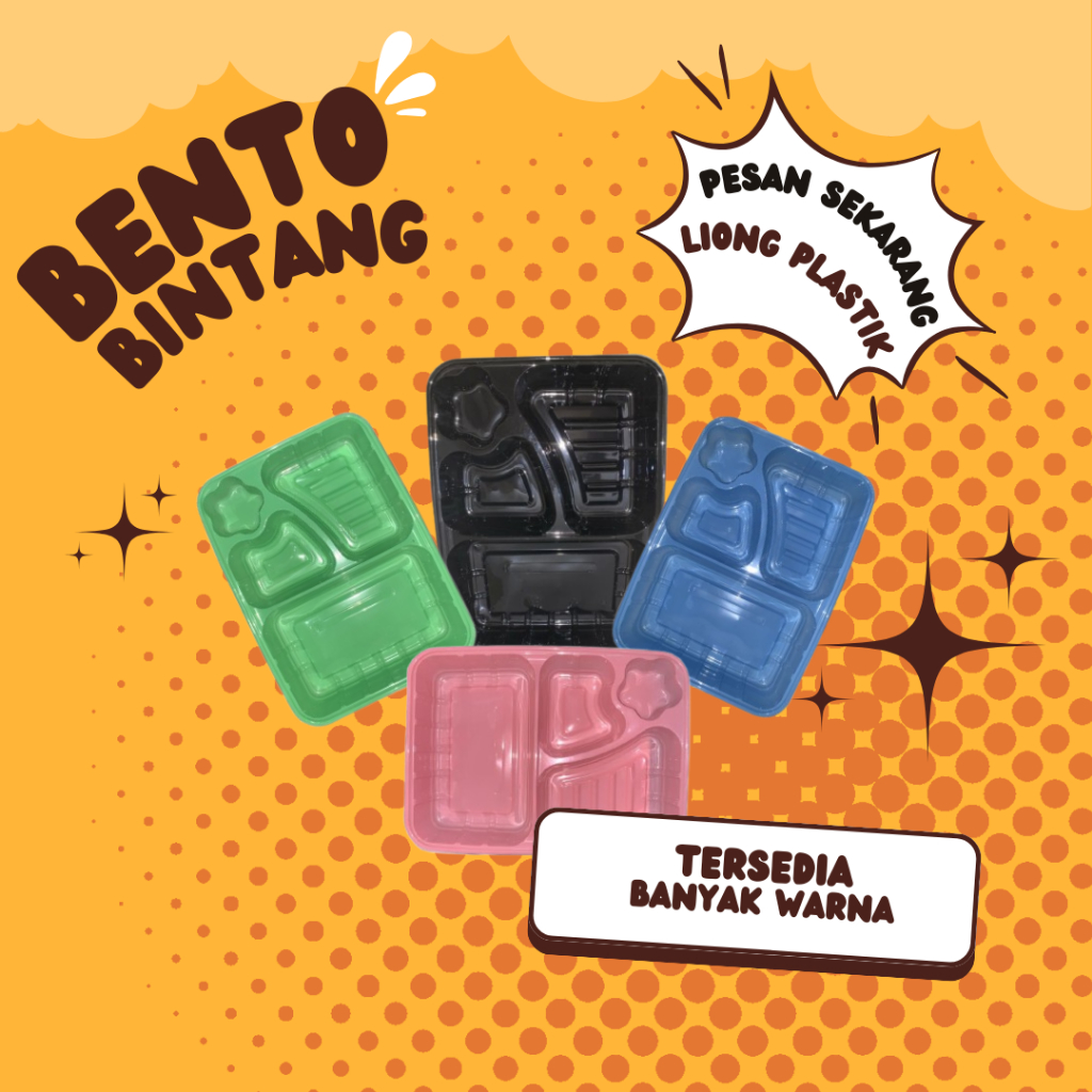 Mika Bento Bintang 4 compartments / Bento 4 compartments / Bento Box 4 compartments / Bento ...