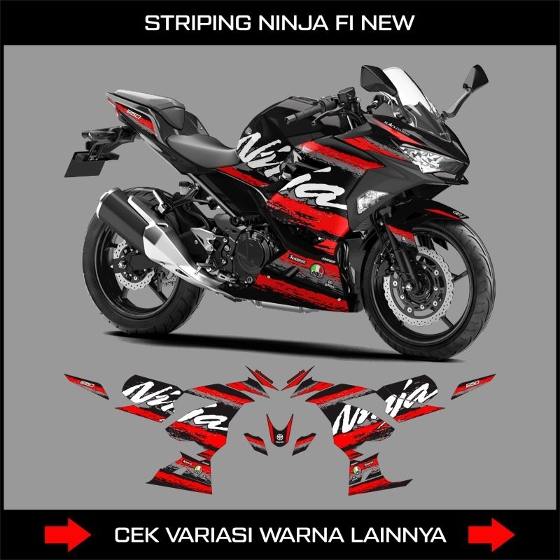Kawasaki All New Ninja 250 Fi 2018 Up Striping Sticker Decal / Ninja ...