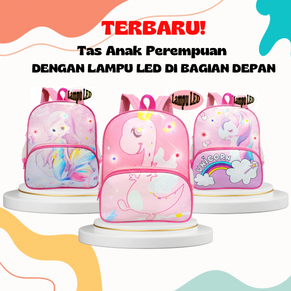 Appa - M1048 LED BACKPACK FOR PAUD-TK GIRLS UNICORN CHARACTER | Shopee ...
