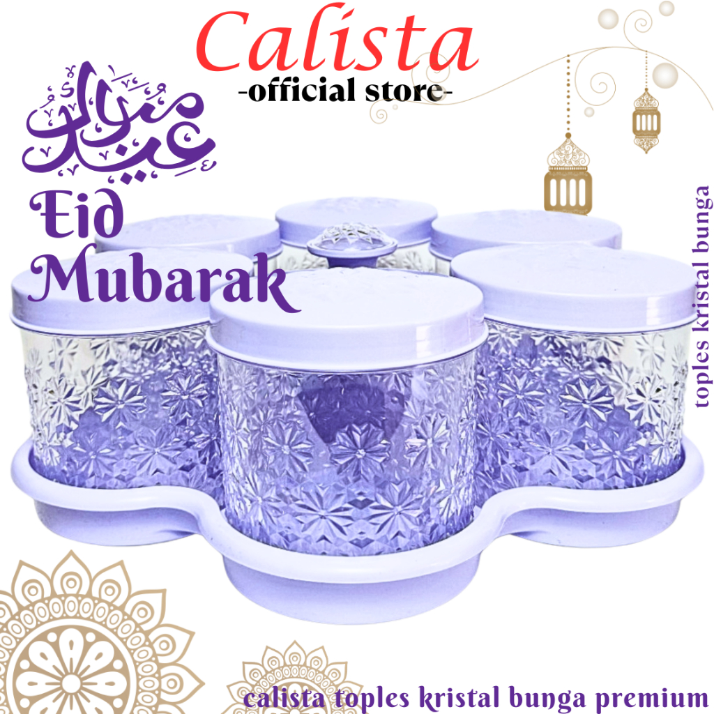 [ Calista ] CLEAR PLASTIC JAR CALISTA FLOWERS FOR EID DRY COOKIES SET ...
