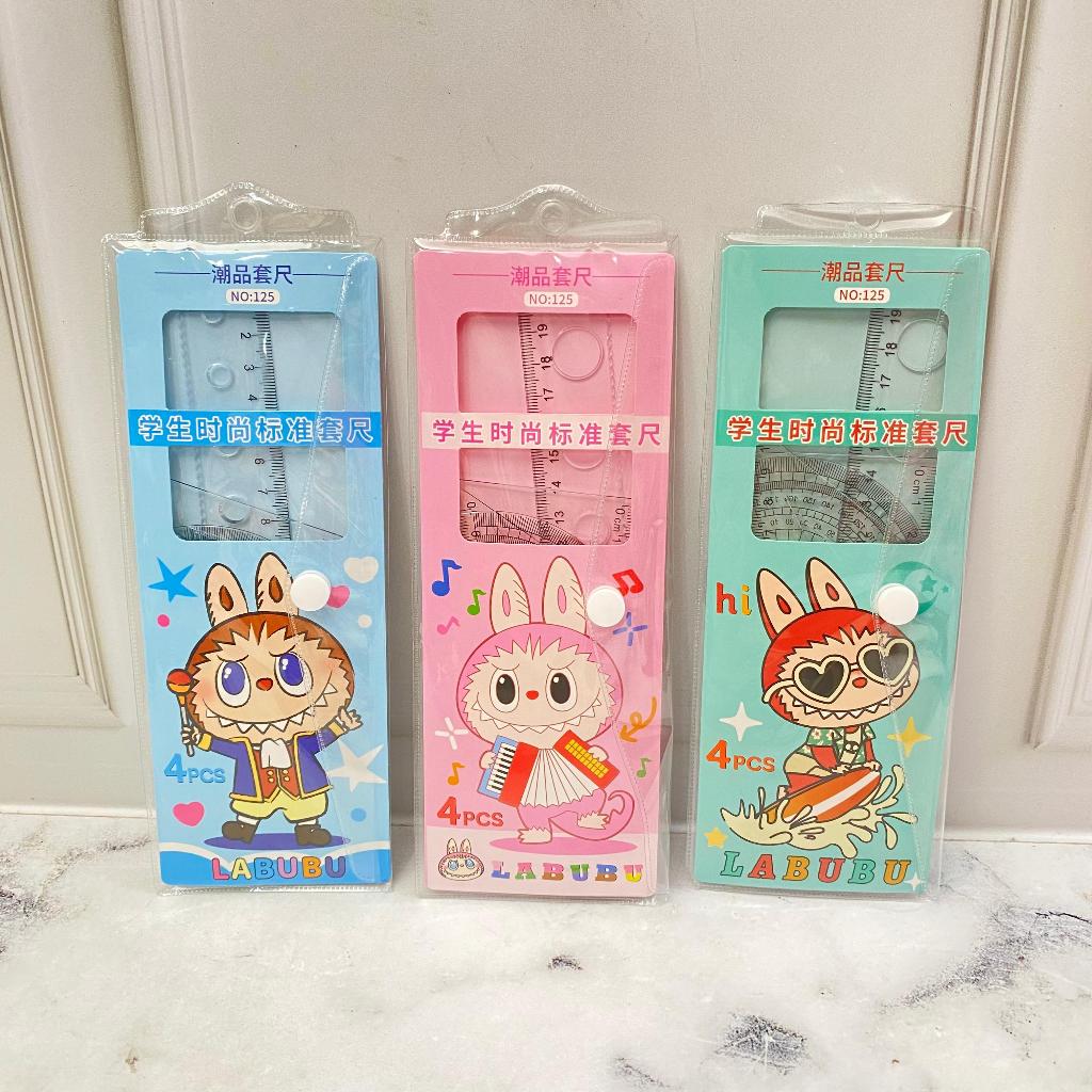 4 in 1 Labubu Ruler Set Complete with 4 Super Cute Line Models / 1 Set ...