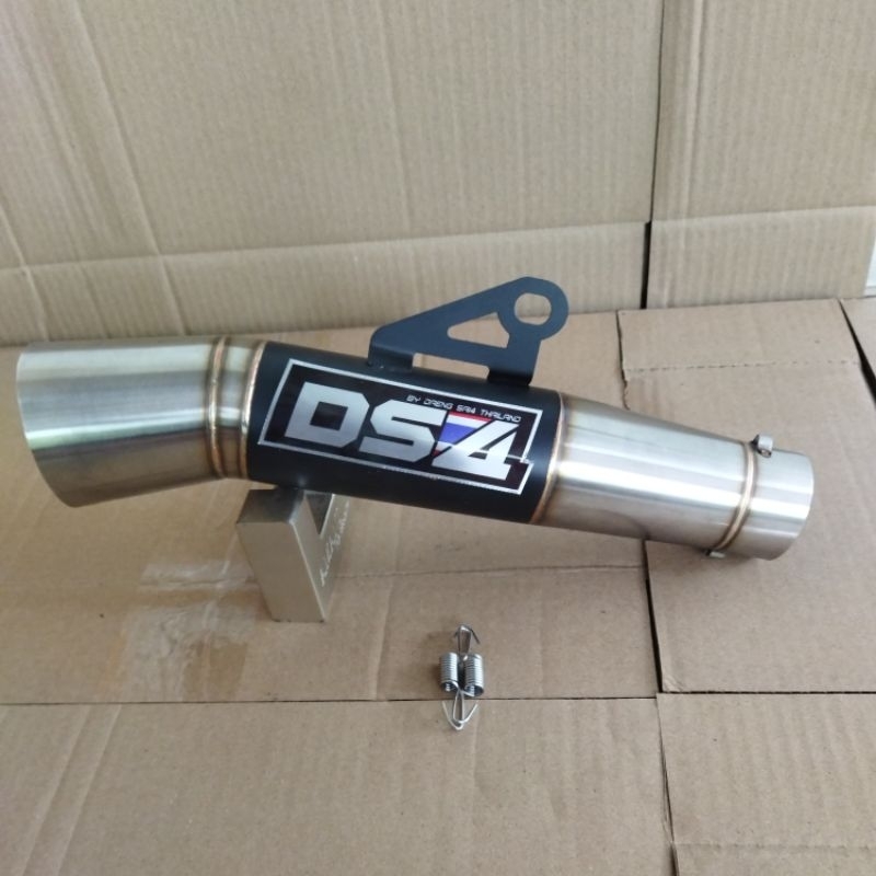 DS4 SUPER OPEN SPEC PIPE MUFFLER Canister Gp Warior tube type inlet ...
