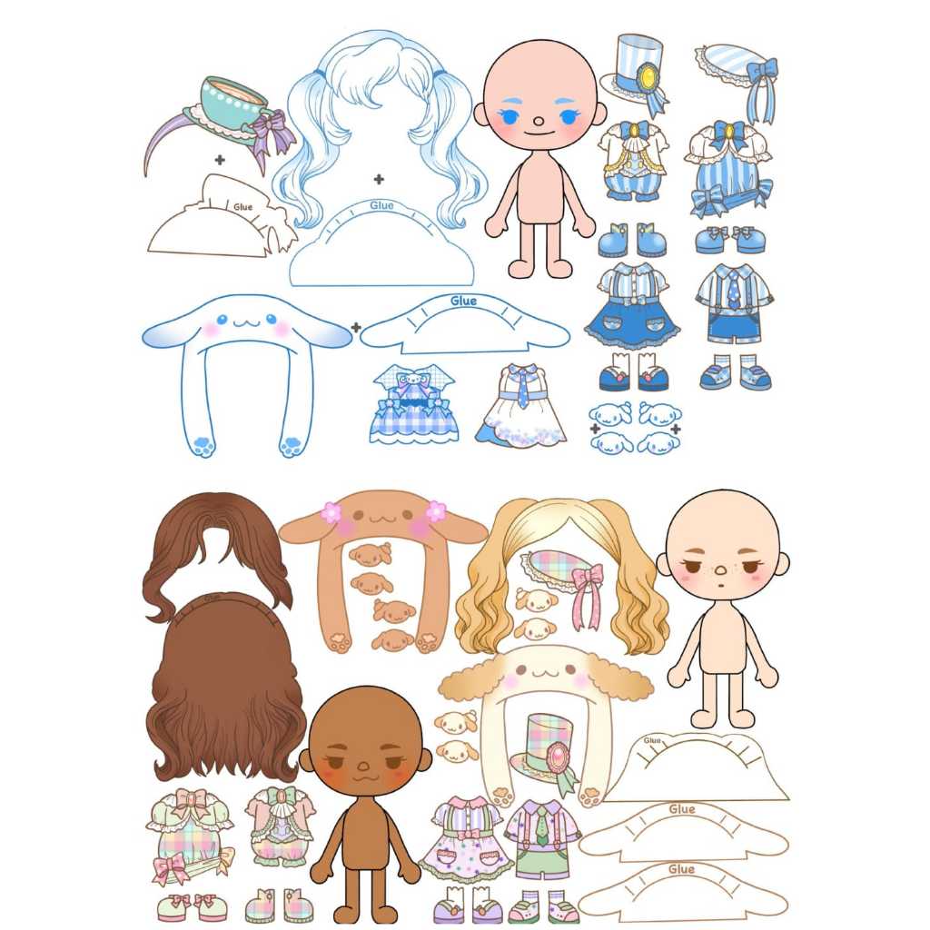 Korean Paper Doll Emong Toca Boca Character Clothes Clothes for ...
