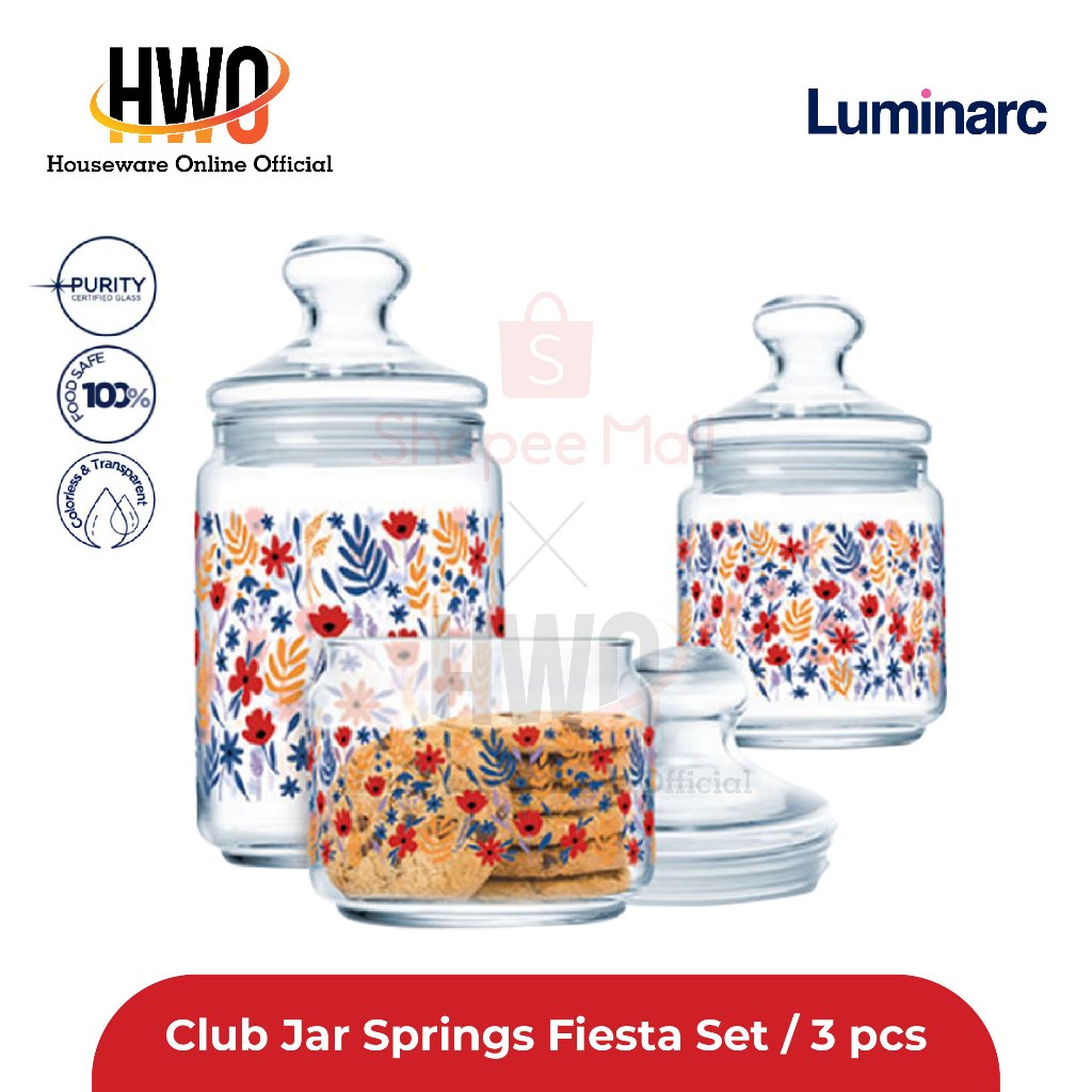 Luminarc Club Jar Spring Fiesta Jar Set / 3 pcs | Shopee Malaysia