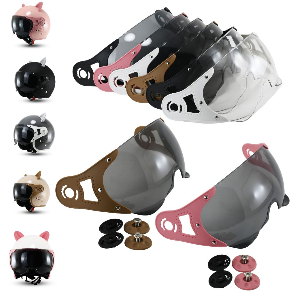 Italian BRH 1 Fantasy Pilot Helmet Glass Colorful Honda Scoopy Retro ...