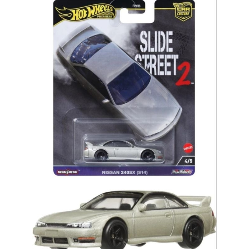 Hot Wheels Premium Slide Street 2 Nissan 240SX (S14) 2024 | Shopee Malaysia