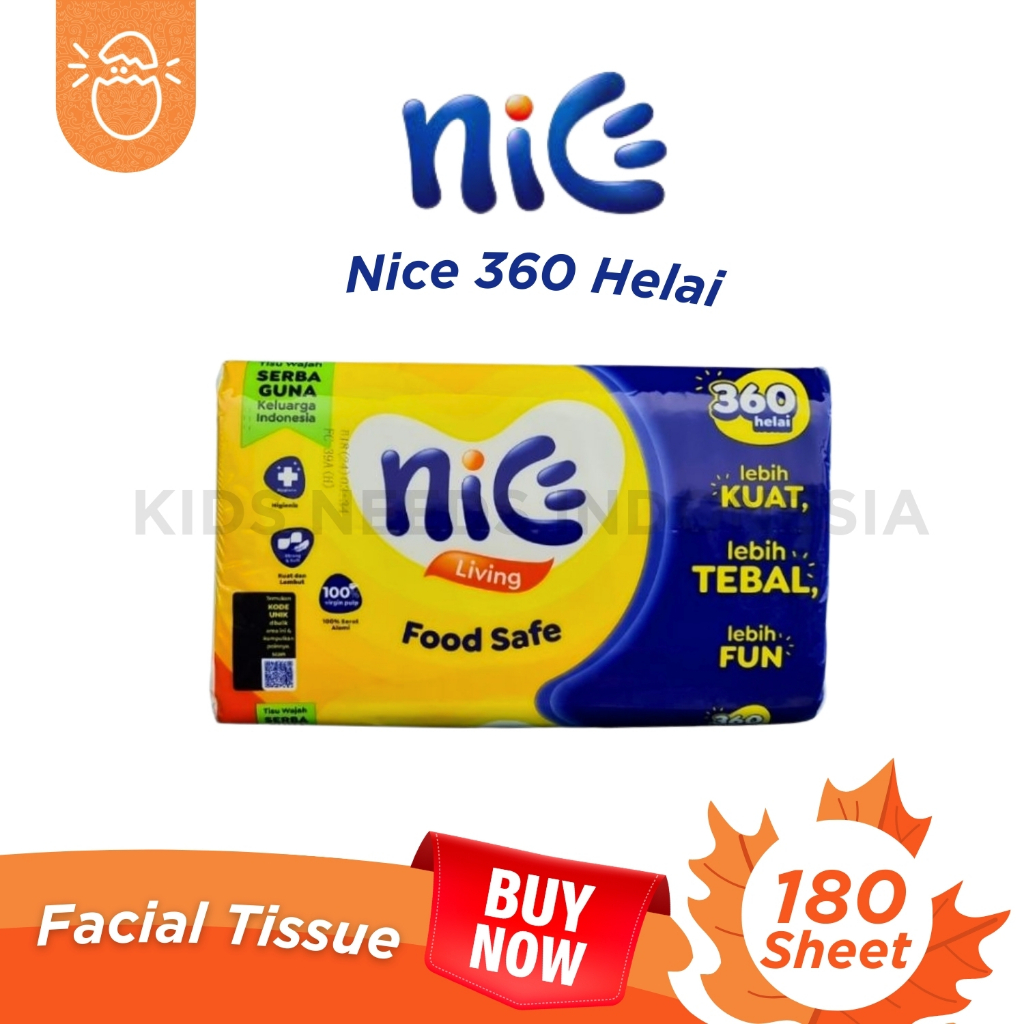 Nice Facial Tissue Soft Pack 360 Sheets / 180 Sheets 2Ply Multipurpose ...