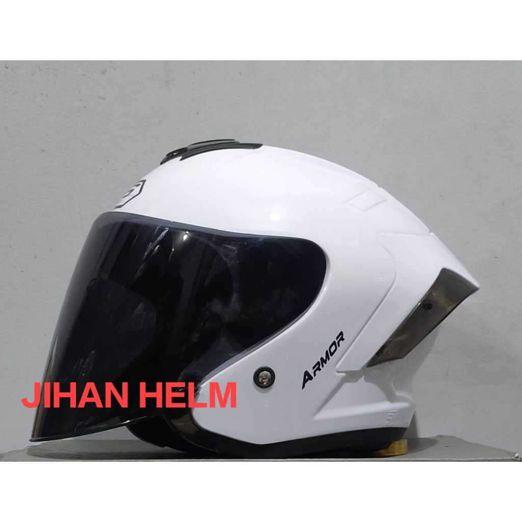 PUTIH Original SNI ADULT HELMET / JS ARMOR WHITE SMOKE VISOR HELMET ...