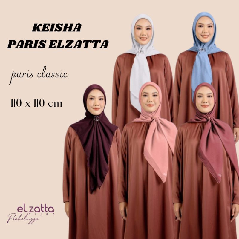 Keisha PARIS ELZATTA NEWEST PLAIN RECTANGULAR HIJAB ELZATTA | Shopee ...