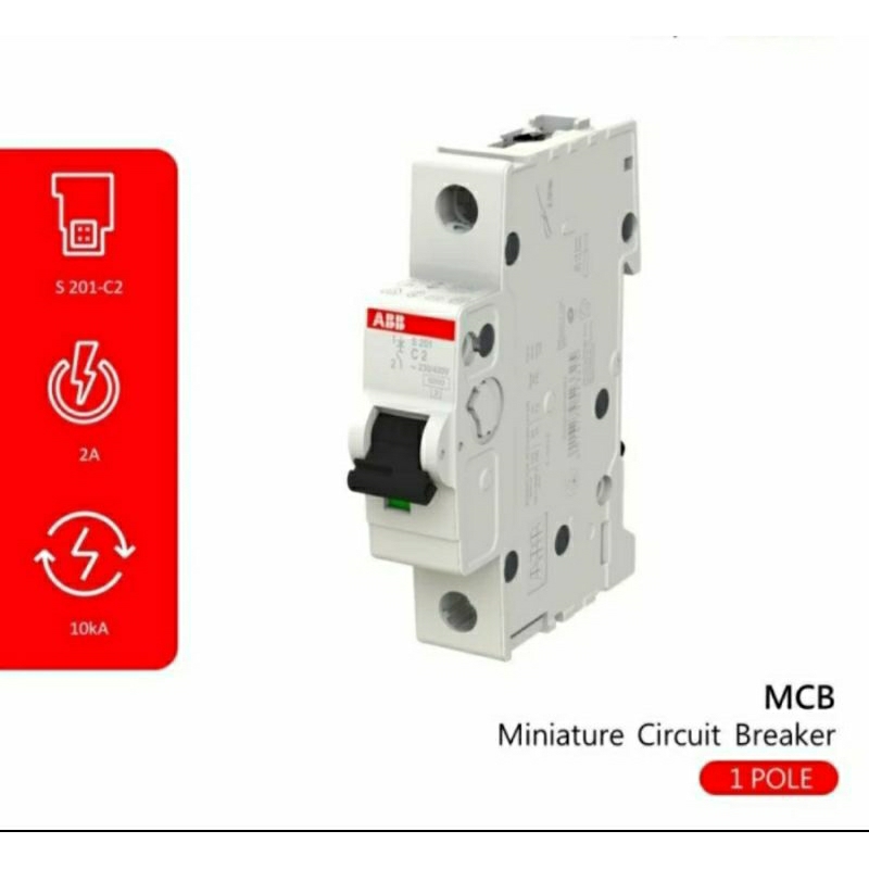 Abb S201 1P 2A C2 6KA / MCB ABB 1P 2A 6KA S201- C2 2CDS251001R0024 | Shopee Malaysia