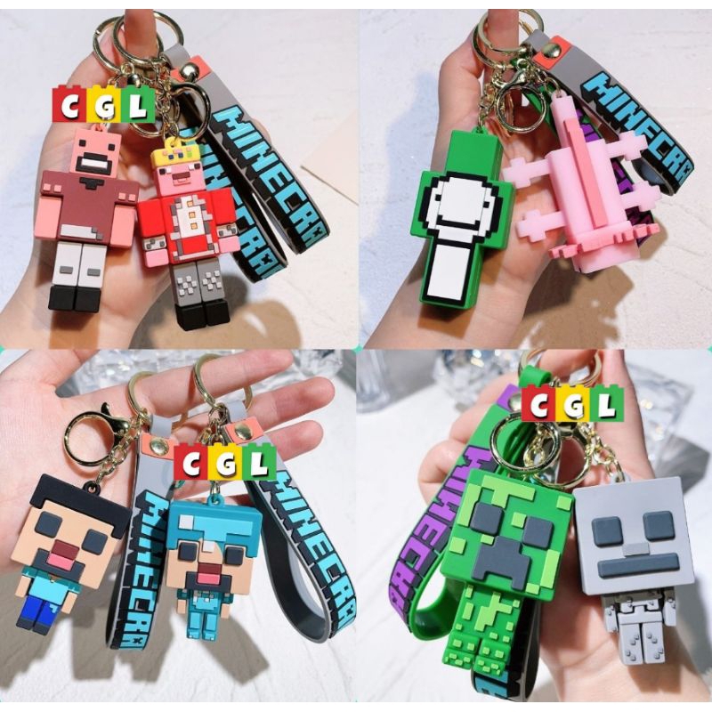 GANTUNGAN CGL Keychain Minecraf Minecraft Steve Creeper Keychain Roblox ...