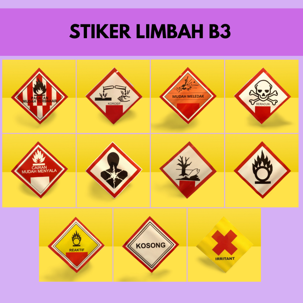 Mini Hazard Sticker | B3 Waste Symbol Sticker 6 cm | Mini Hazard Symbol ...