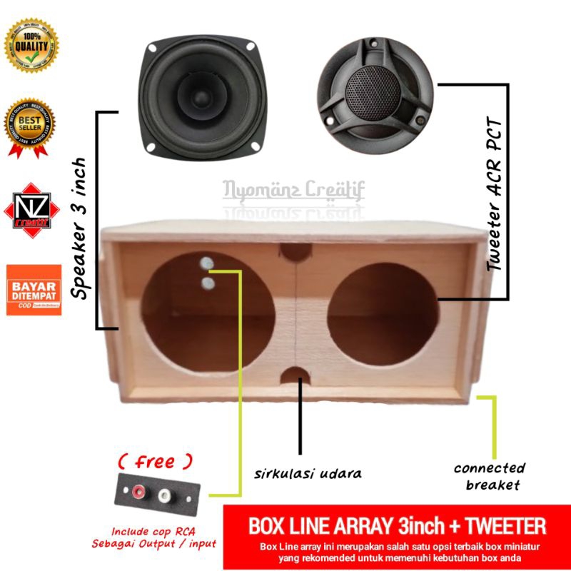 Miniature sound system Box. 3 inch array line Box + tweeter | Shopee ...