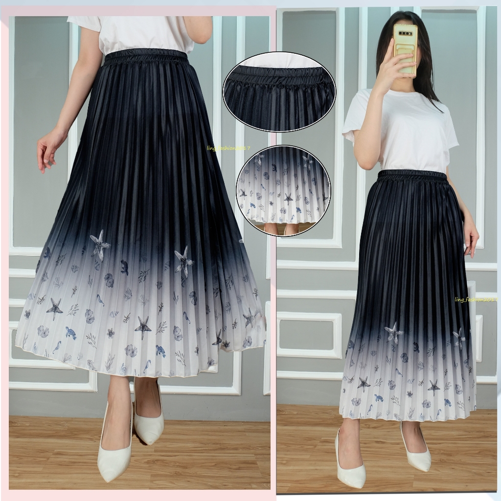 Gradation Ombre Skirt/ Gradation Umbrella Plisket Skirt/ Vivian Skirt ...
