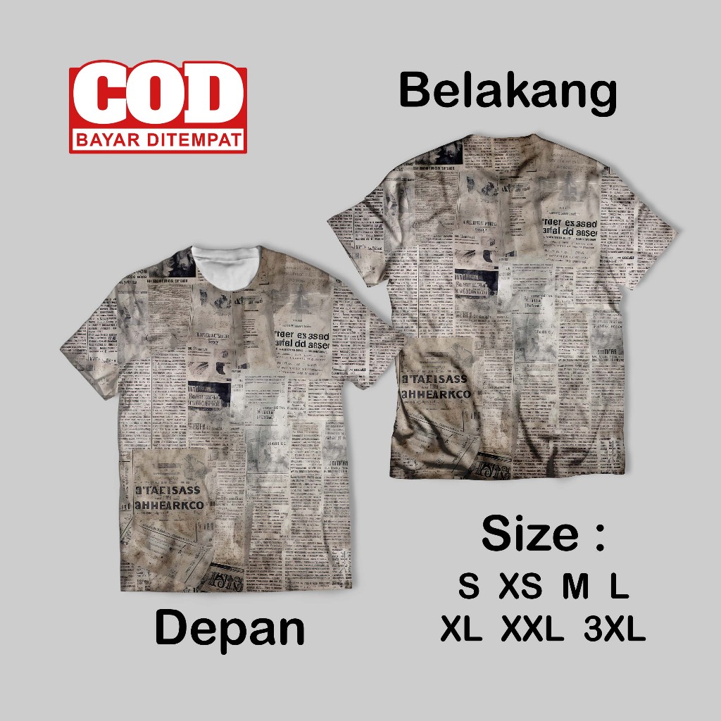 Fullprint Newspaper Pattern wallpaper t-shirt | New AOP Newspaper Art ...