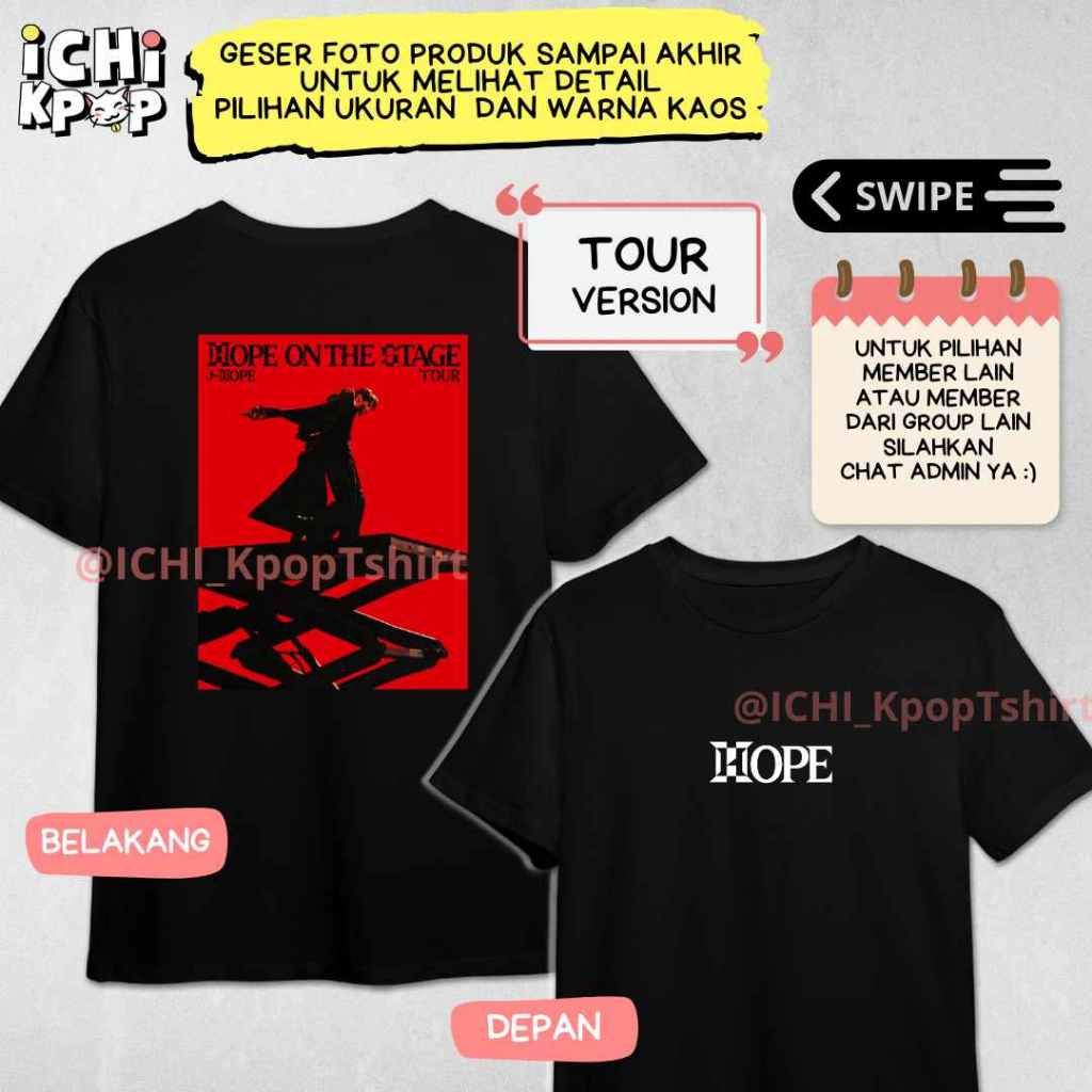 Jhope T-shirt - TOUR VER. (FRONT Back PRINTING) J- HOPE HOPE ON THE ...