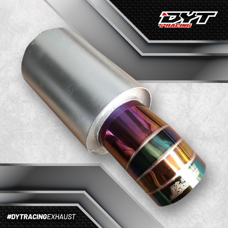 Js RACING rainbow car exhaust stainless tip galvanized tube dry bass ...