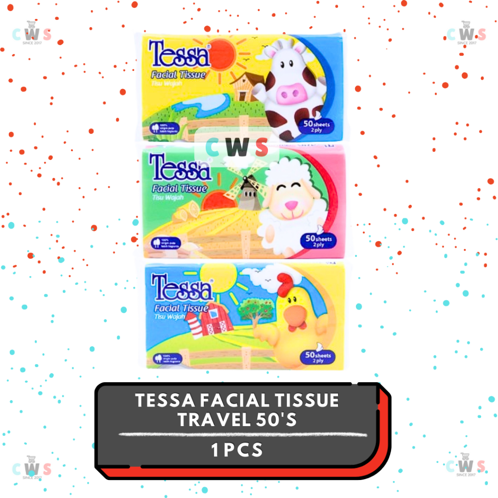 Tessa Facial Tissue Travel 50's TP-11 Tissue 50 Sheets 2 Ply - 1 Pcs ...