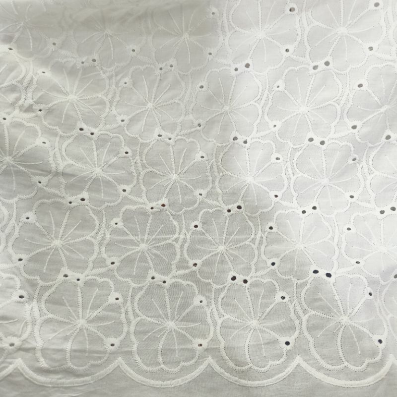 KATUN PUTIH Premium Embroidered Cotton Fabric/Embroidered Cotton Fabric ...