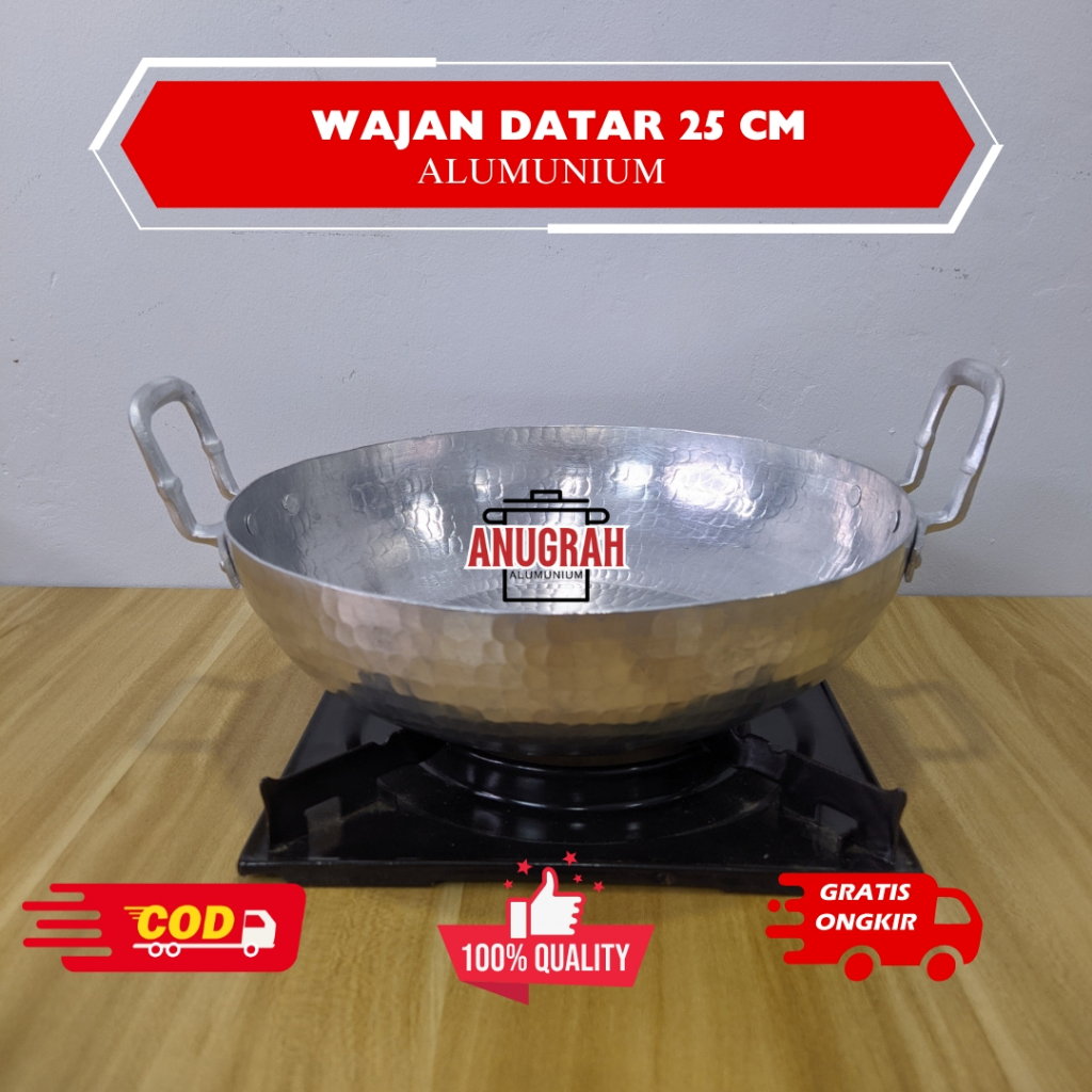 Flat Wok 25 CM SUPER THICK ANTI RUST ALUMUNIUM TEMPA | Shopee Malaysia
