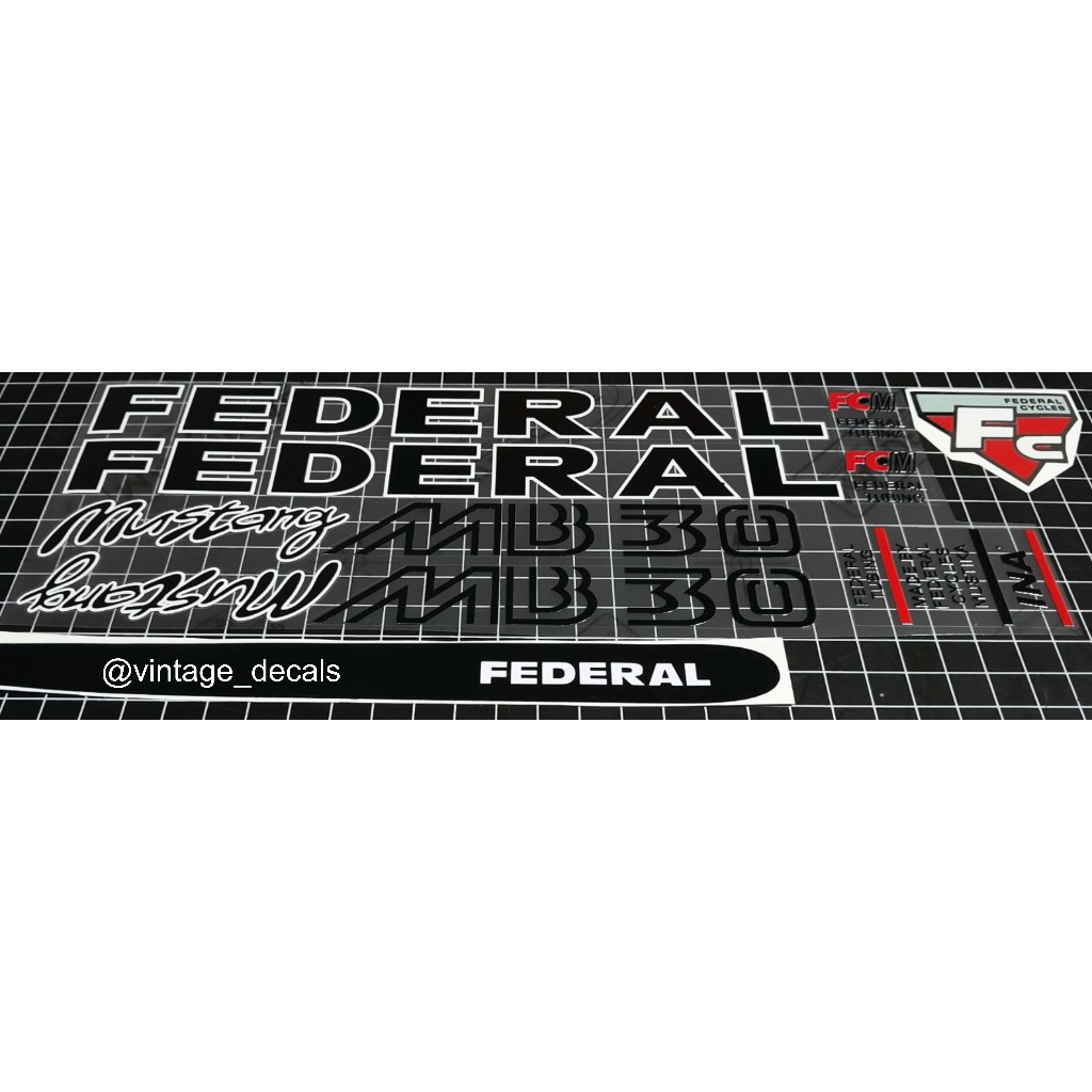 Decals replacement Federal Mustang MB30 Bronco MB40 (24" wheels ...