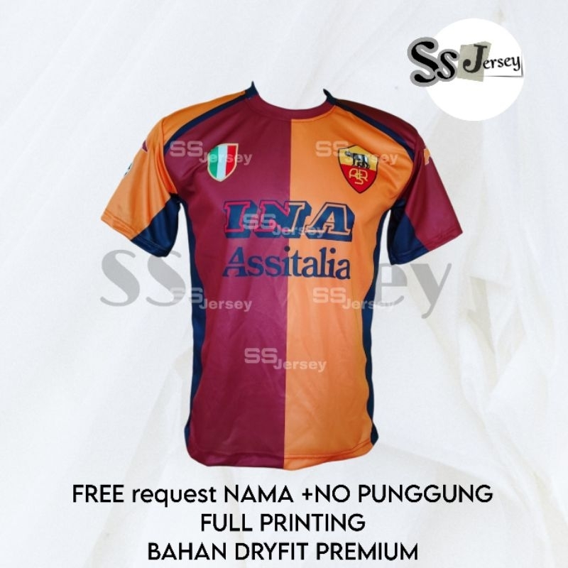 As Roma Retro Jersey 2001/2002 Full Printing (Free Request NAME + BACK ...