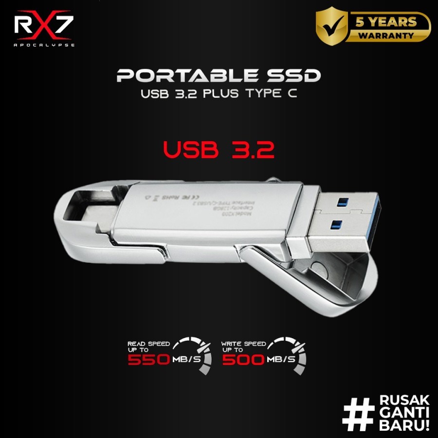 Portable SSD 256GB RX7 / SSD EXTERNAL TYPE C RX7 256GB OFFICIAL ...