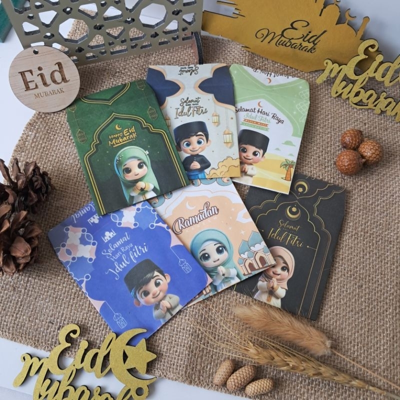 Idul Fitri Eid Envelopes Contains 10 pcs Angpao Cute Characters Ramadhan 2025 Thr Envelopes ...