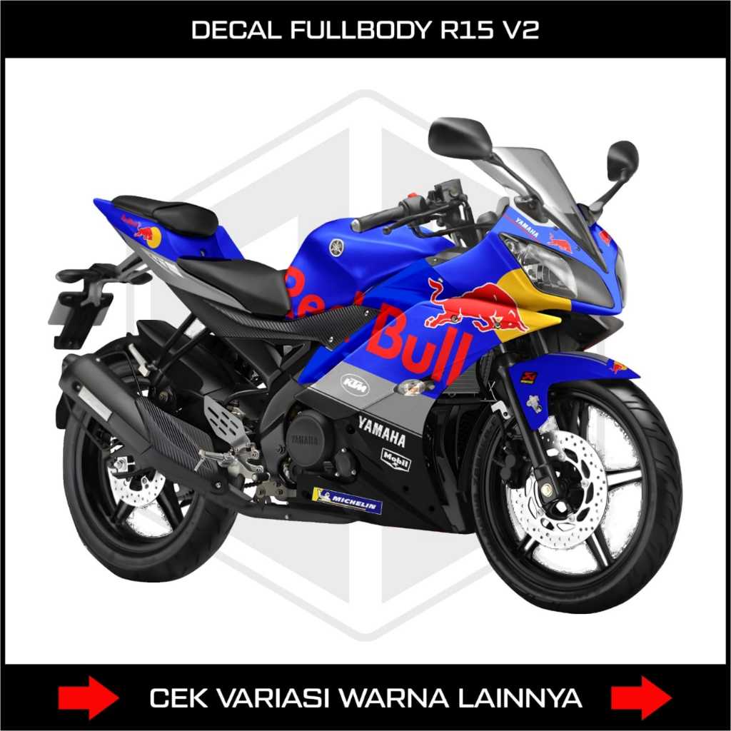 Decal YAMAHA R15 V2 FULL BODY / DECAL STICKER FULL BODY MOTORCYCLE R15 ...