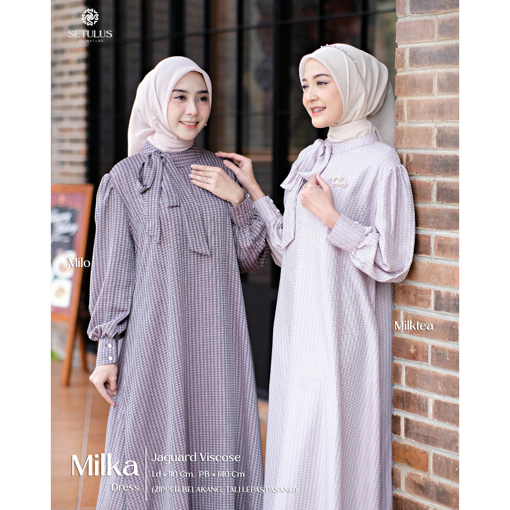 Contemporary Women's Gamis Clothes Outfit for Eid 2025 Milka | Shopee ...