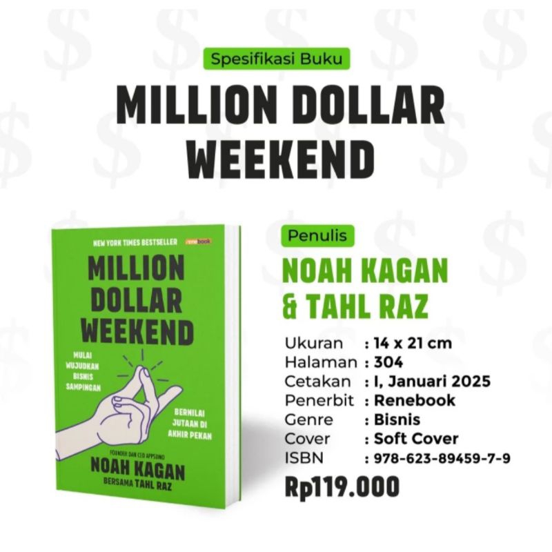 Million Dollar Weekend Book - Noah Kagan & Tahl Raz // 100% Original | Shopee Malaysia