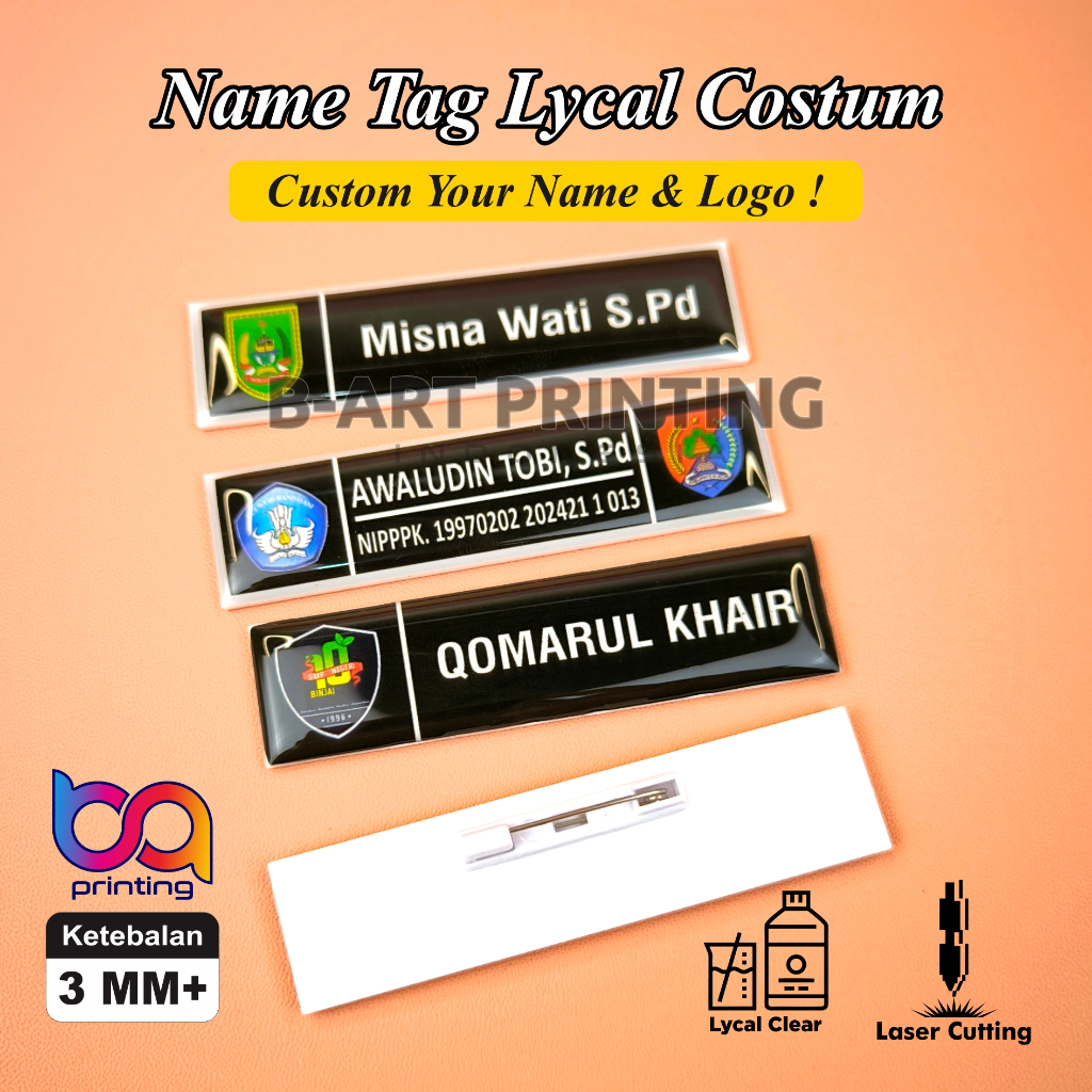 Student Name Tag Name Tag Costum Name Plate Chest Name Tag Acrylic ...