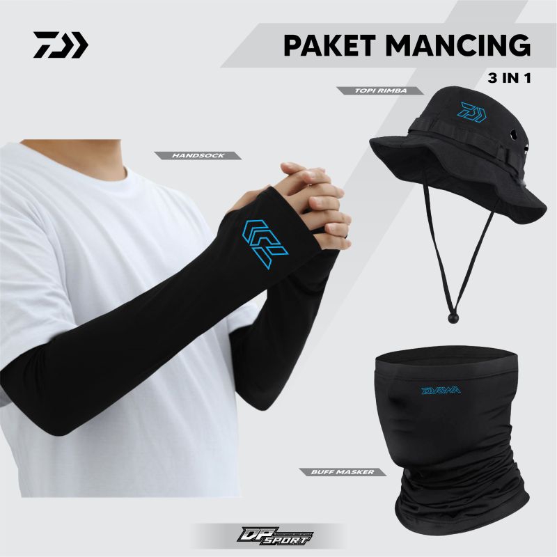 Complete Package 3 in 1 Buff Hanshock Fishing Mask Arm Protector and ...