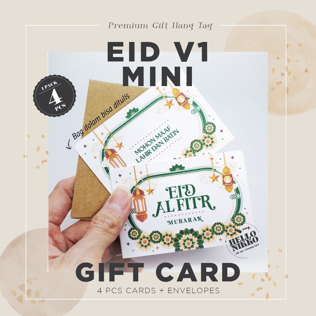 Eid V1 card with envelope - Hang tag al fitr mubarak greeting card Eid ...