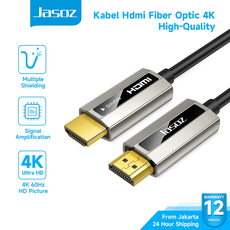 Jasoz HDMI Fiber Optic Cable 4K 60Hz HDMI 2.0 Male to Male 3D for ...