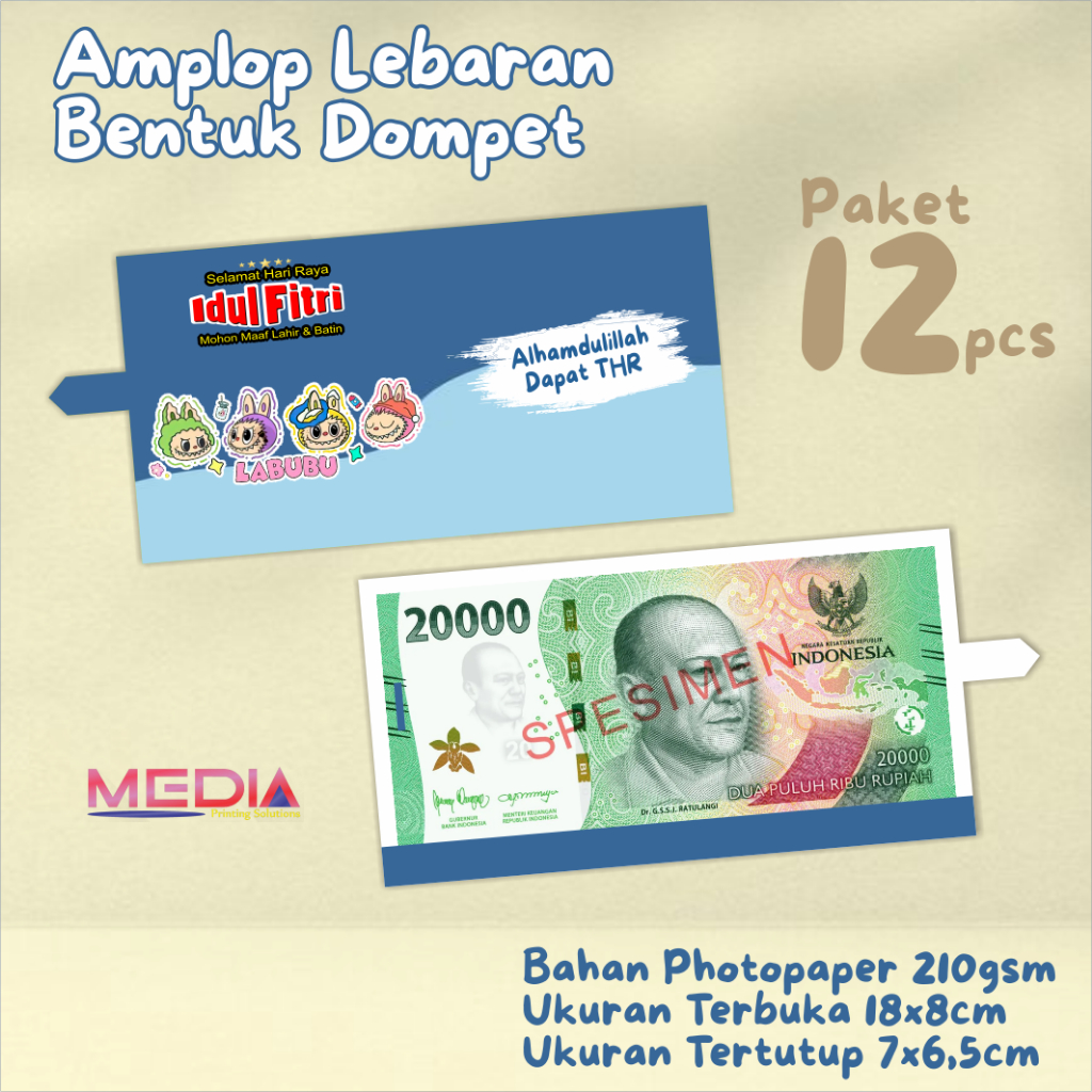 Lebaran Envelope 2025 Angpau Hari Raya Idul Fitri Wallet Shape Packet ...