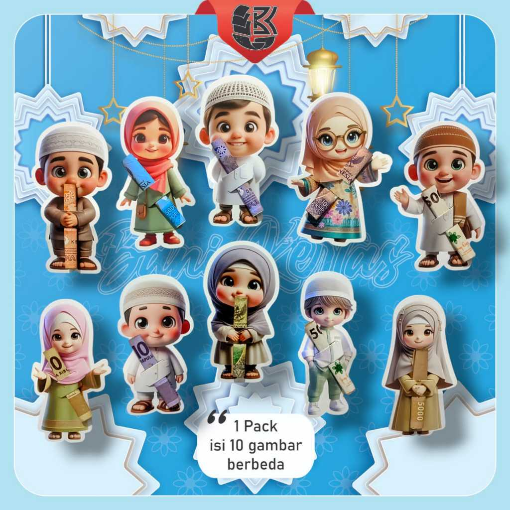 3d Envelope Character Gemoy Eid 2025 Angpau Idul Fitri Funny Unique ...