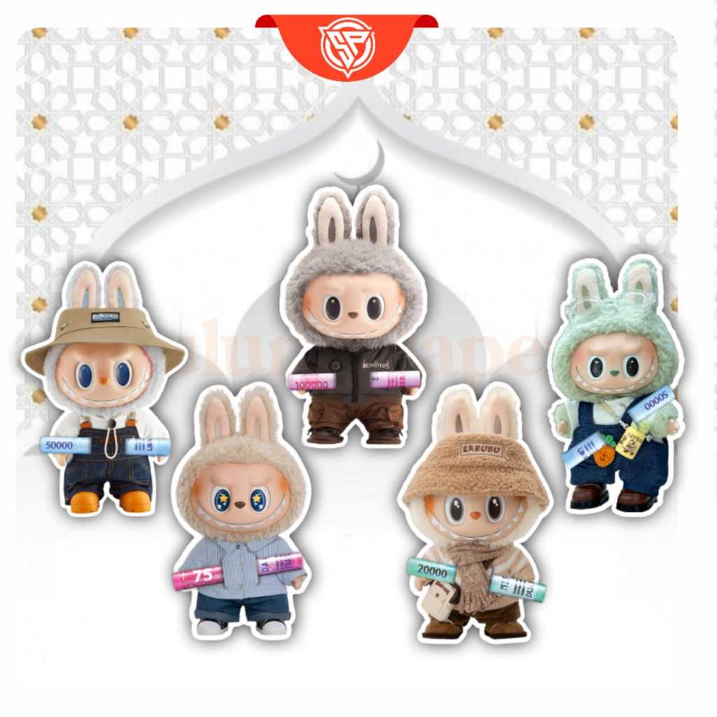 Labubu Eid Envelope 2025 Eid envelope 3D Labubu character Angpau Labubu ...