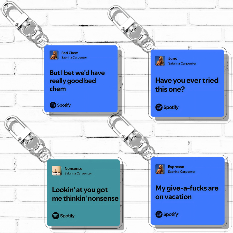 GANTUNGAN Sabrina Carpenter Keychain Spotify Lyrics | Spotify Sabrina ...