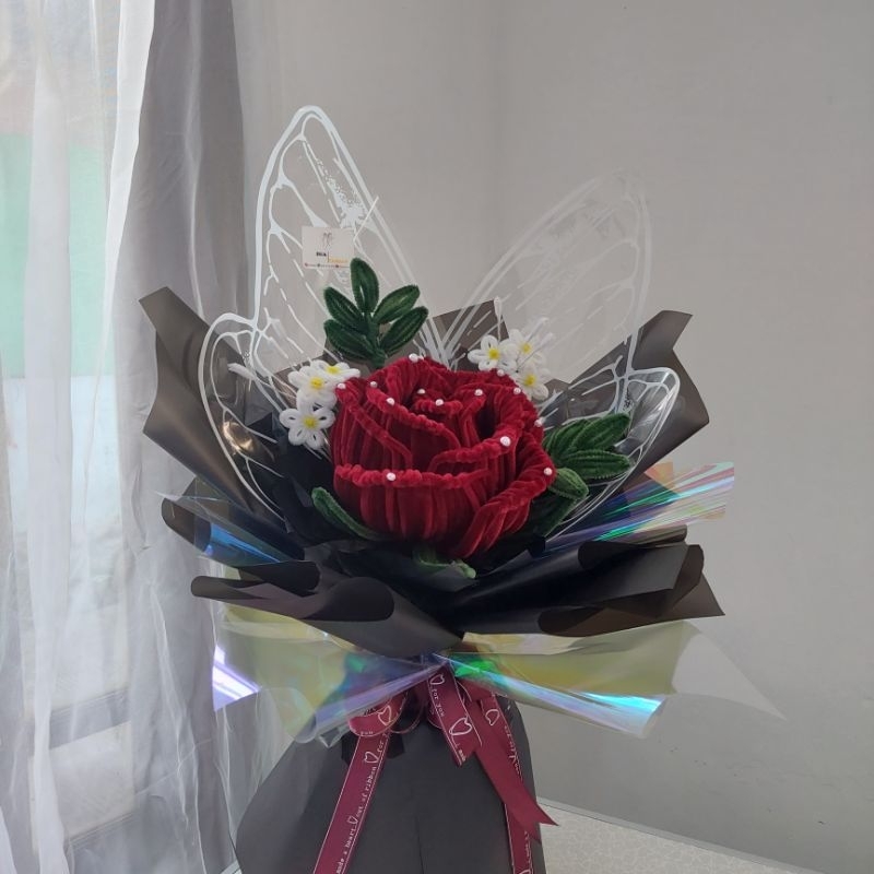 ROSE ROSE ROSE | Flower bouquet | Wire feather bouquet | SNCAK BOUQUET ...