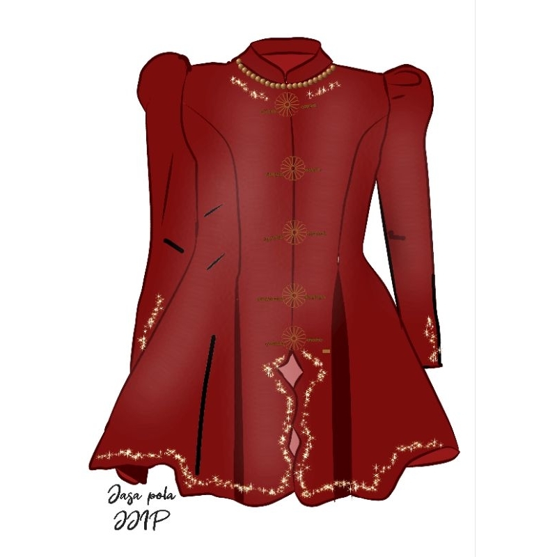 Instant pattern for women's kebaya pias, instant pattern for adult ...